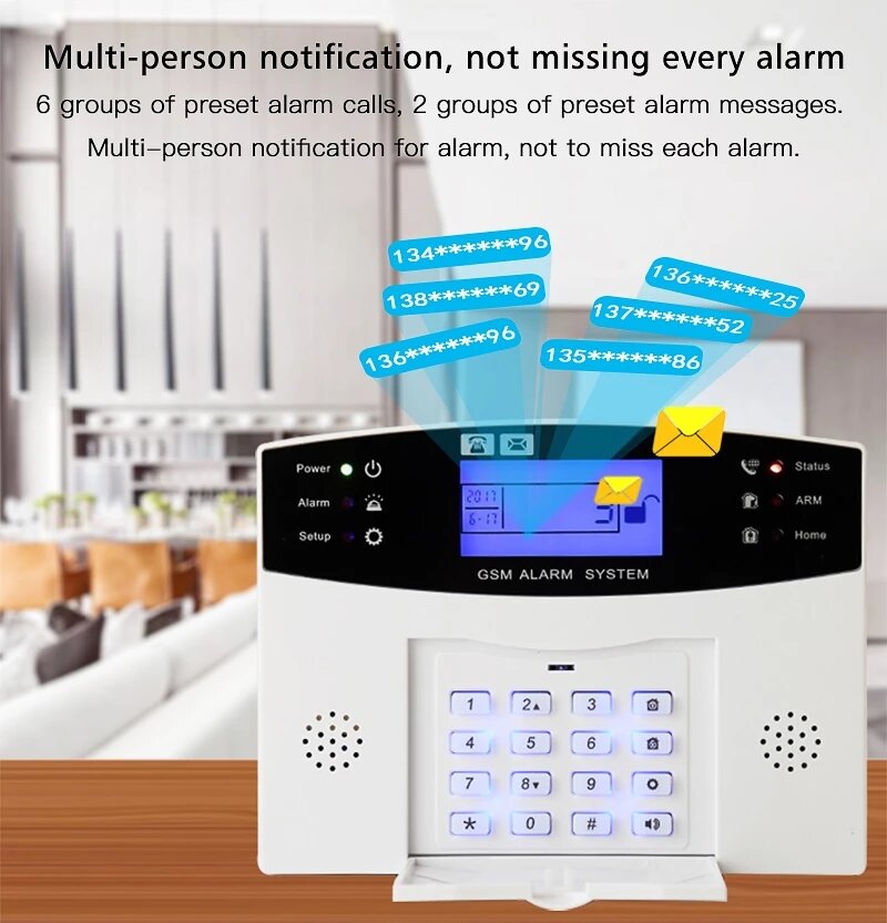 Angus 433Mhz GRPS GSM PSTN Smart Home Security Intruder Burglar Alarm ...