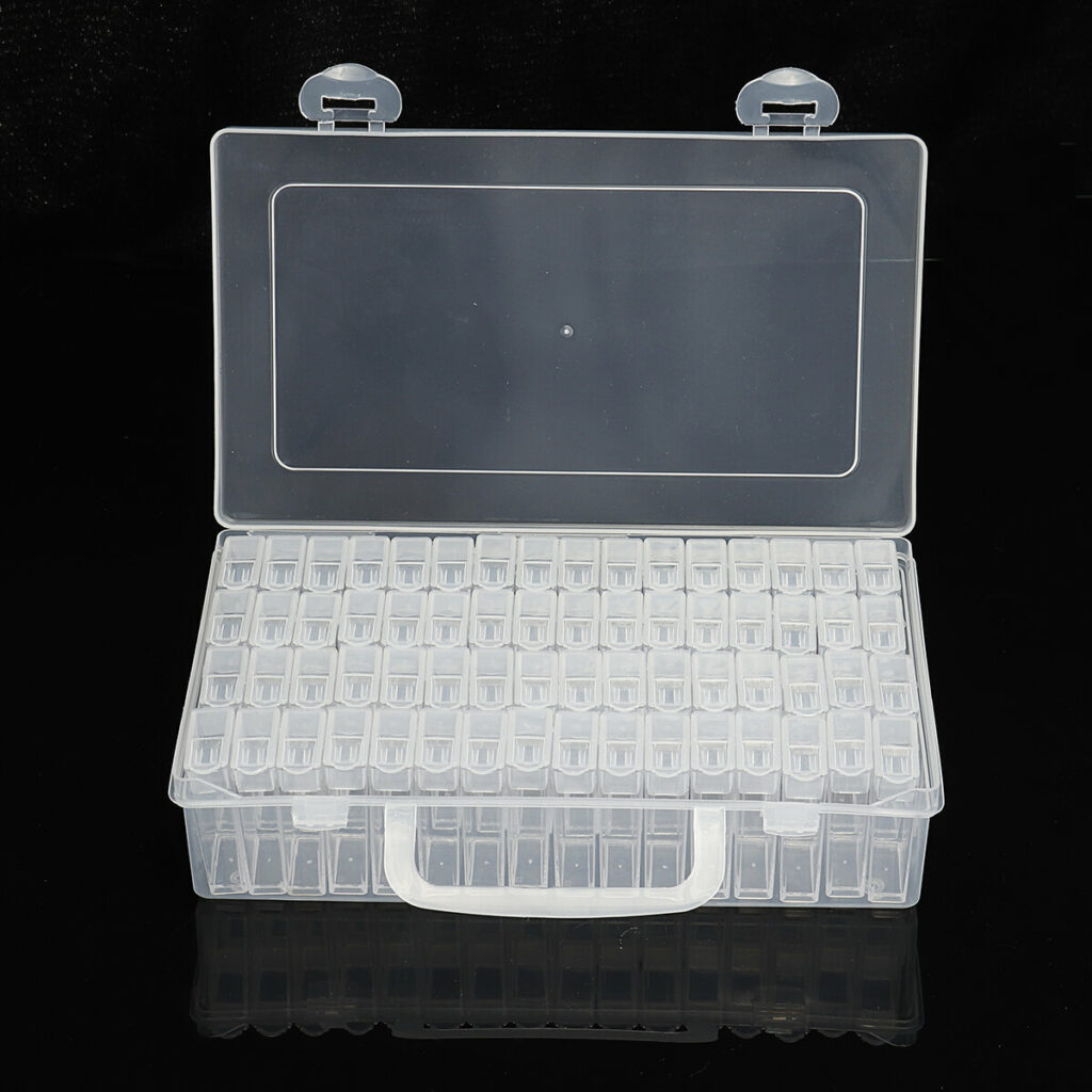 64 Lattice Ornament Rectangular Small Storage Box Manicure Transparent ...