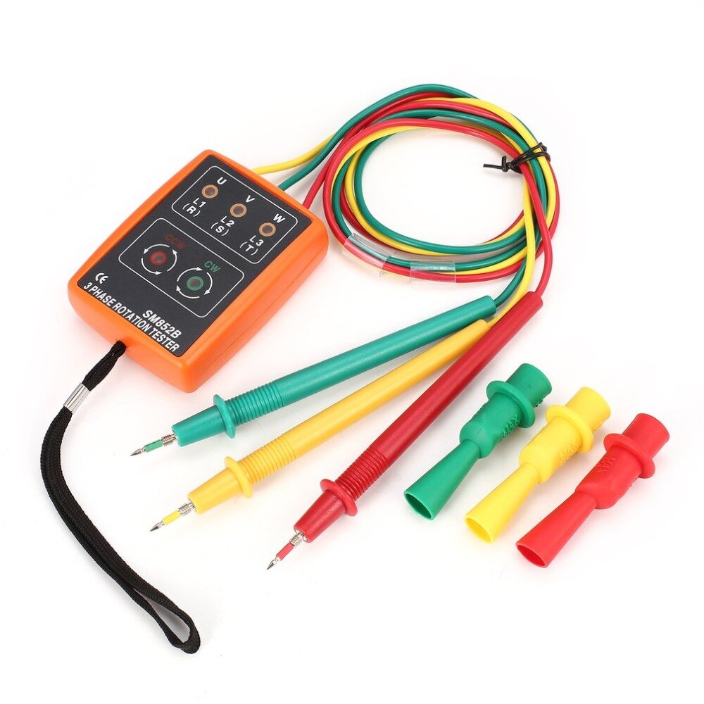 SM852B 60V-600V AC 3 Phase Rotation Tester Indicator Detector Meter ...