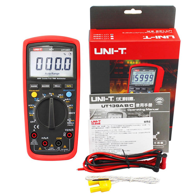UNI-T UT139C Handheld Digital Multimeter: LCD Display, True RMS Tester ...