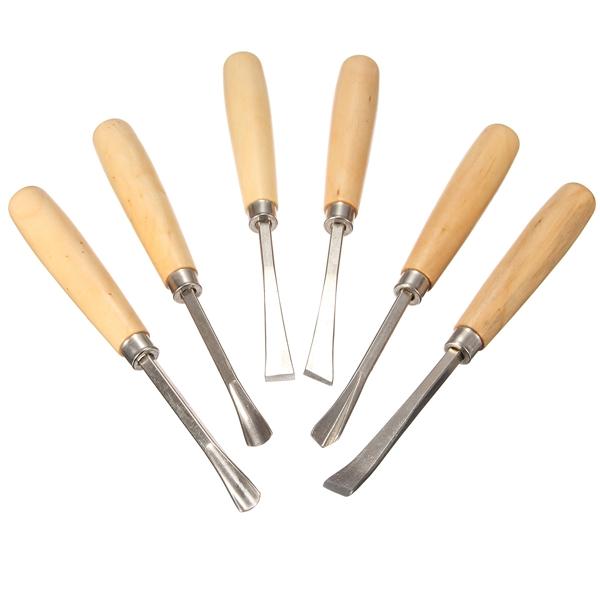 6-Piece Set of Wood Carving Tools and Chisels - Digital Zakka
