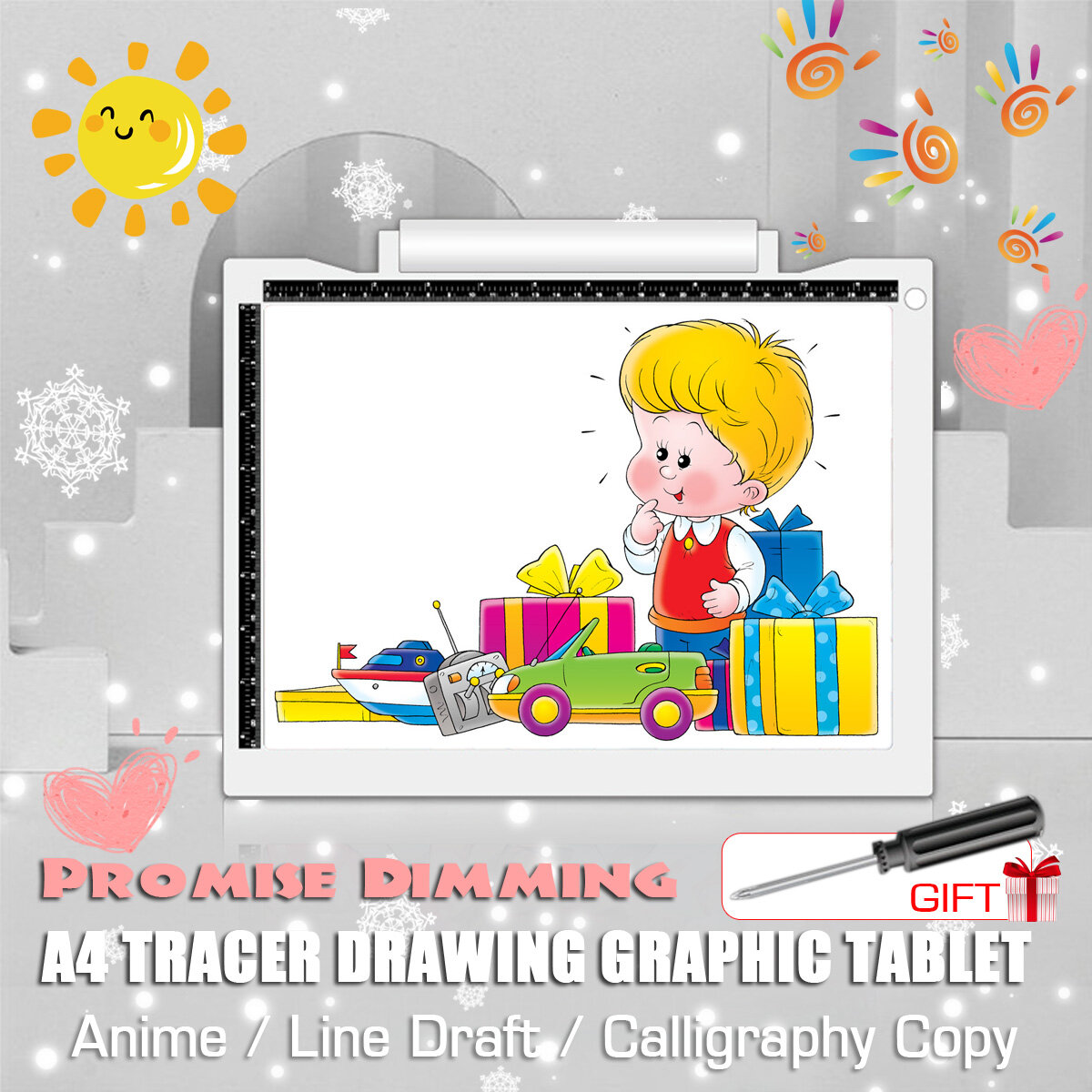 LED Light Box Tracing Board - Ideal for Writing, Drawing, and Painting ...